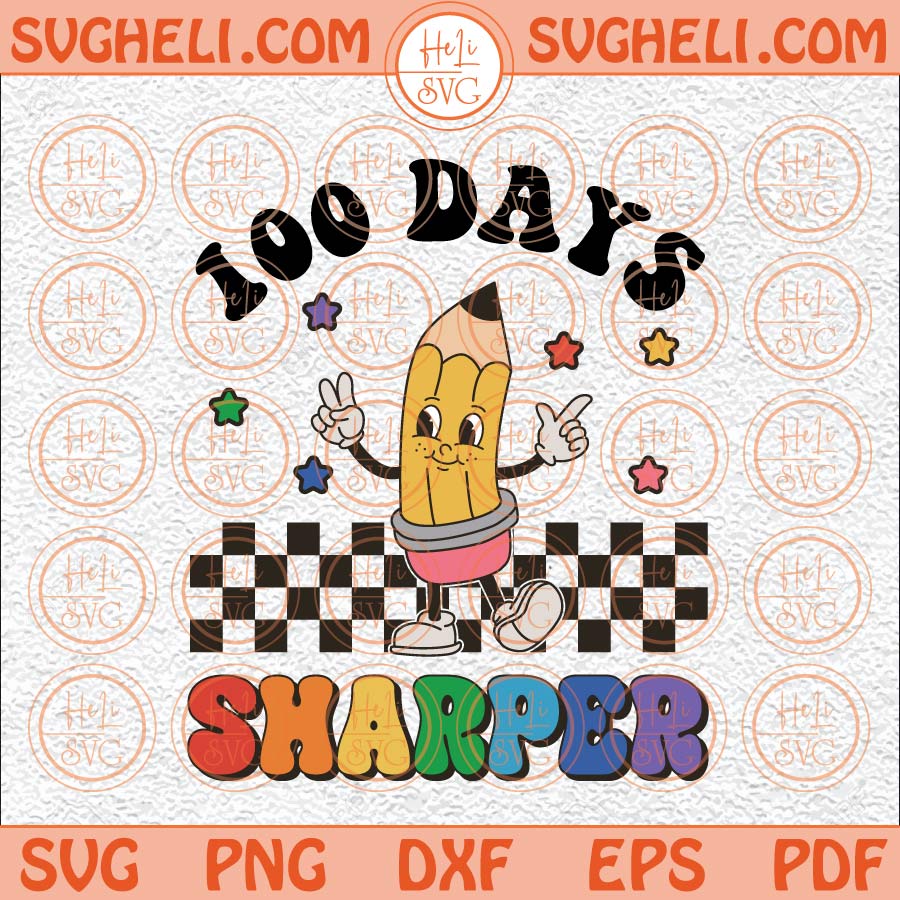 Retro Boho 100 Days Of School Svg 100 Days Teacher Svg Kid Svg