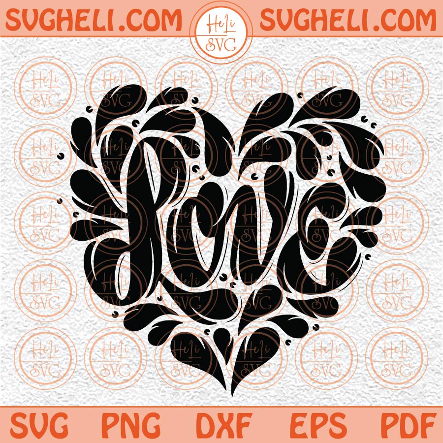 Retro Love Heart Svg Valentine's Day Svg Retro Heart Svg Love Svg