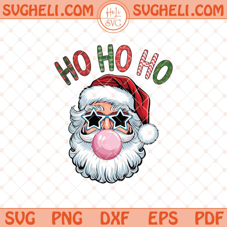 Retro Santa Christmas Blowing Bubble Svg Funny Santa Svg