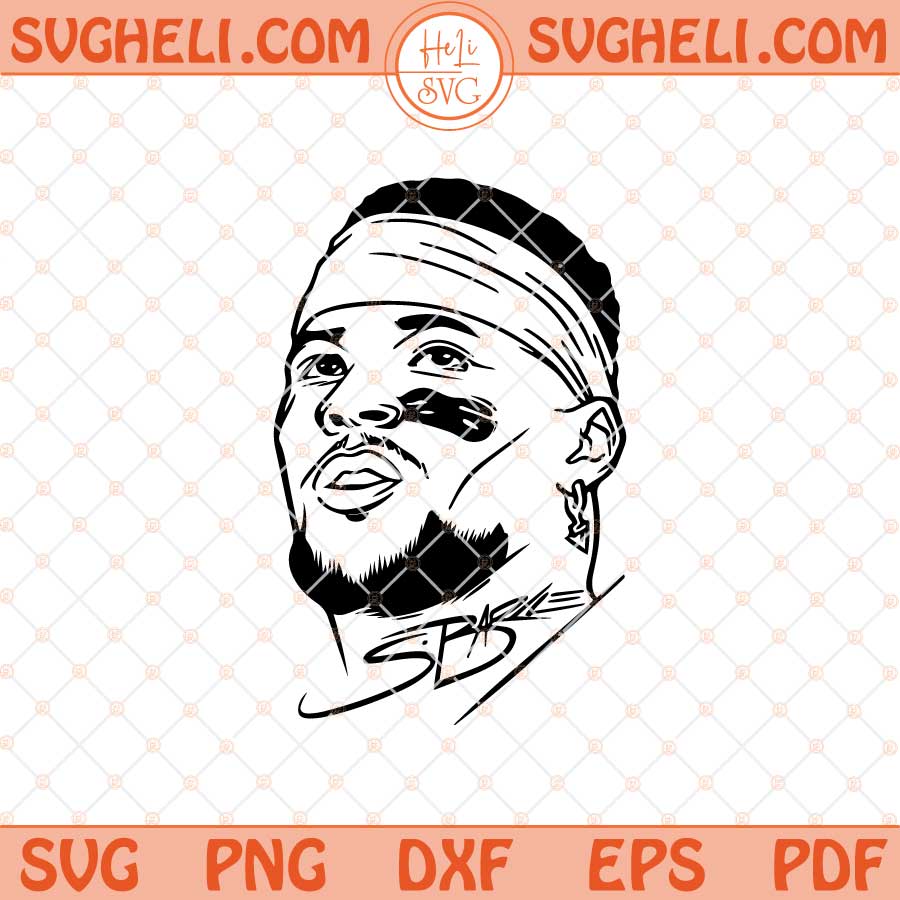 Saquon Barkley Eagles Floating Head Signature Svg