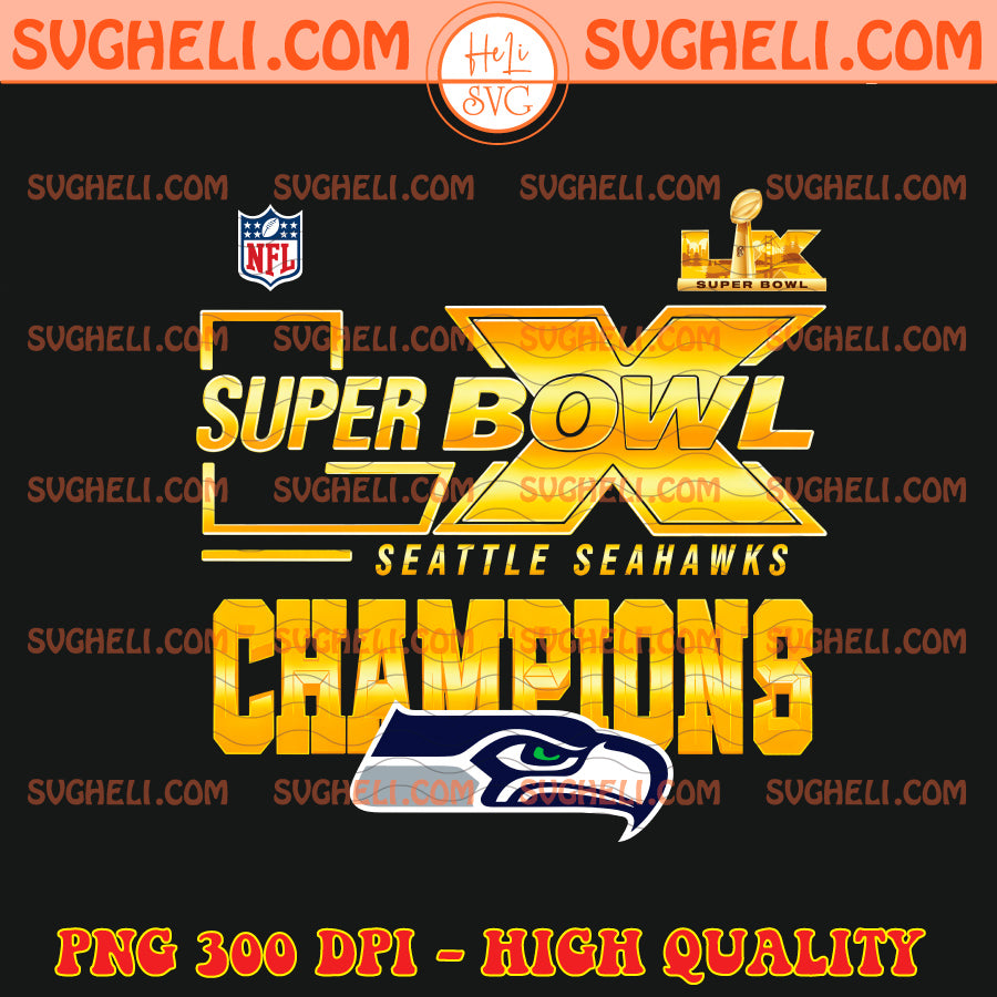Seattle Seahawks 2026 Super Bowl LX Champions Gold Png