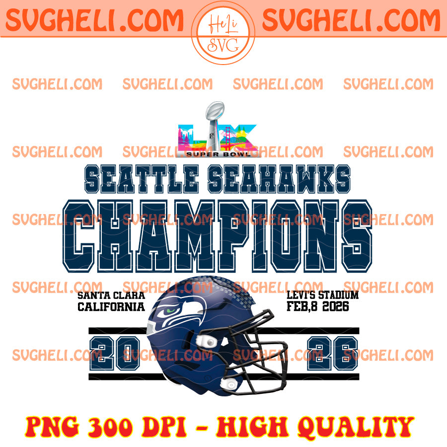 Seattle Seahawks 2026 Super Bowl LX Champions Helmet Png