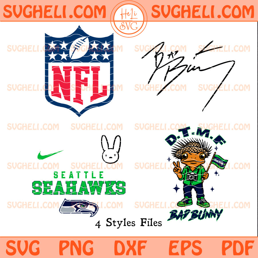 Seattle Seahawks NFL Bad Bunny Svg, Seattle Seahawks Svg