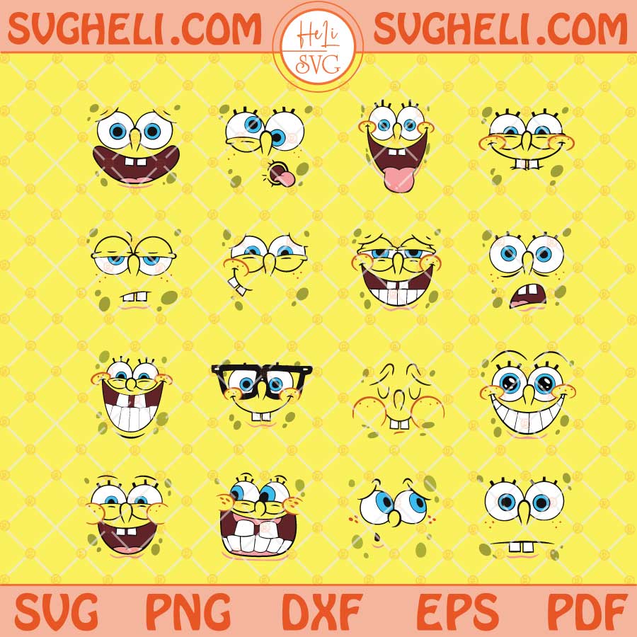 Spongebob Face Svg Spongebob Birthday Svg Spongebob Svg
