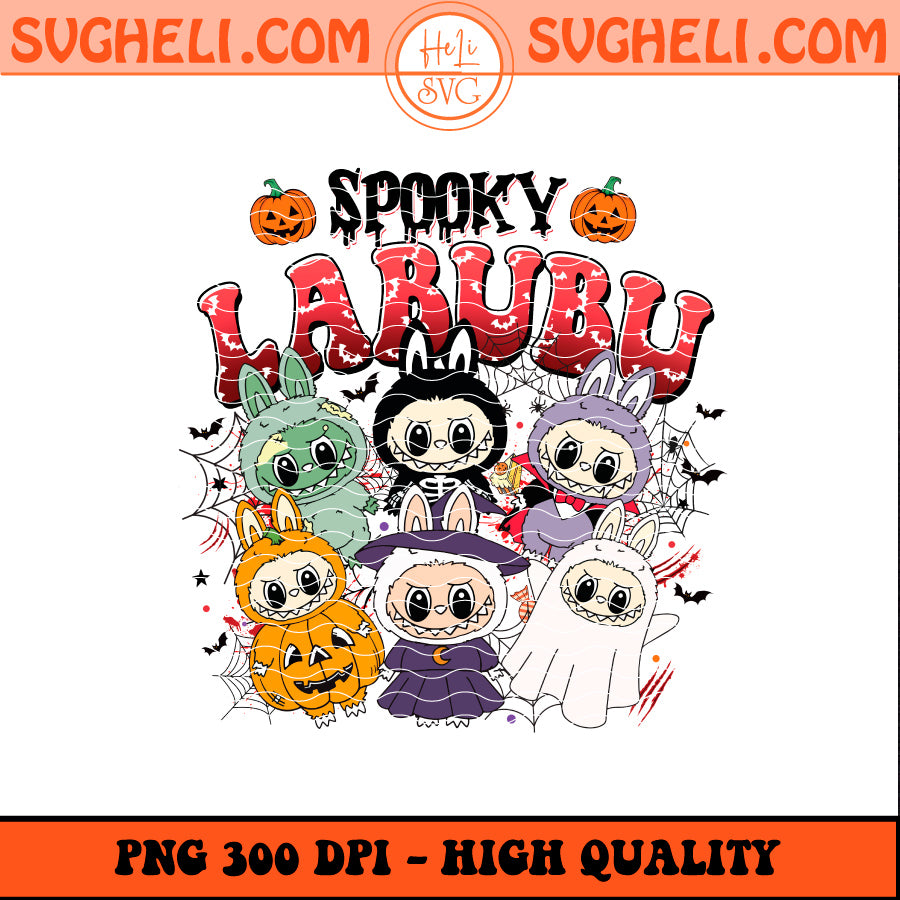 Spooky Labubu Halloween Png, Labubu Halloween Horror Png