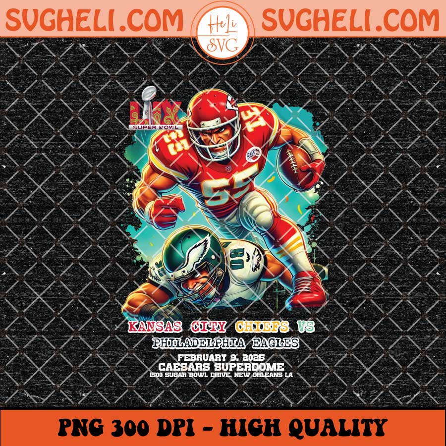 Super Bowl LIX 2025 Mascots Chiefs vs Eagles Png