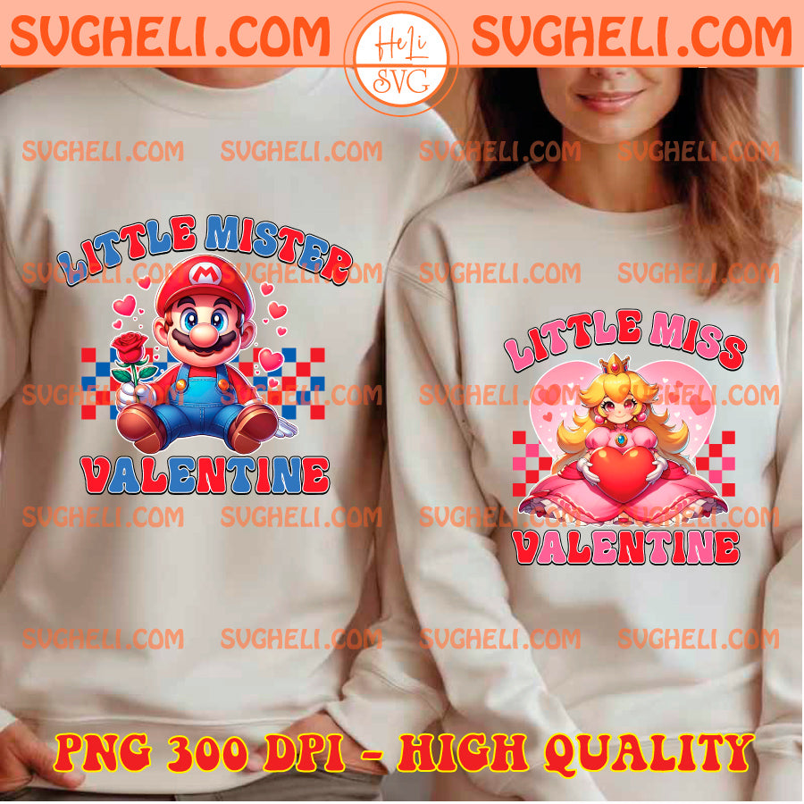Super Mario and Peach Couples Valentine Day Png
