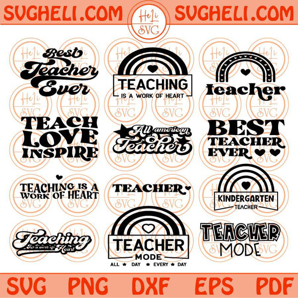 Teacher Appreciation Svg Funny Teacher Svg Teacher Quotes Svg Bundle