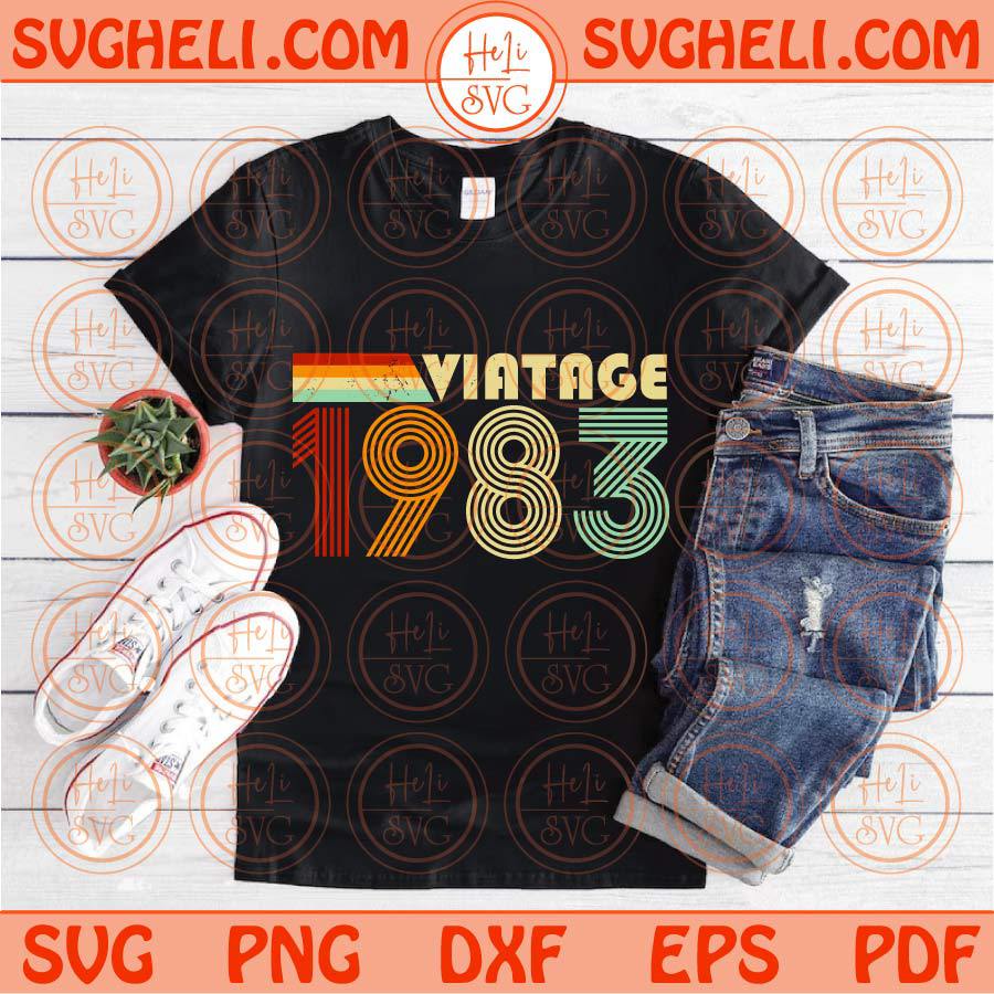 Vintage 1983 Svg Retro 1983 Birthday Svg Birthday Gift Svg Png