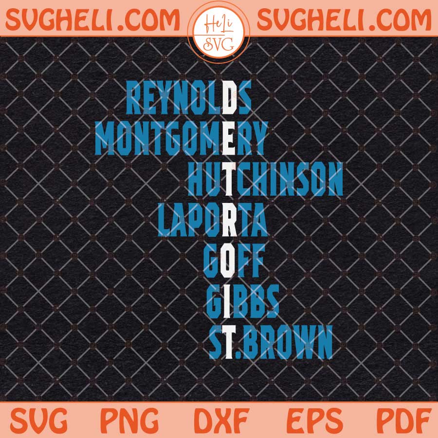 Vintage Detroit Players Svg Detroit Lions Football Svg Detroit Svg