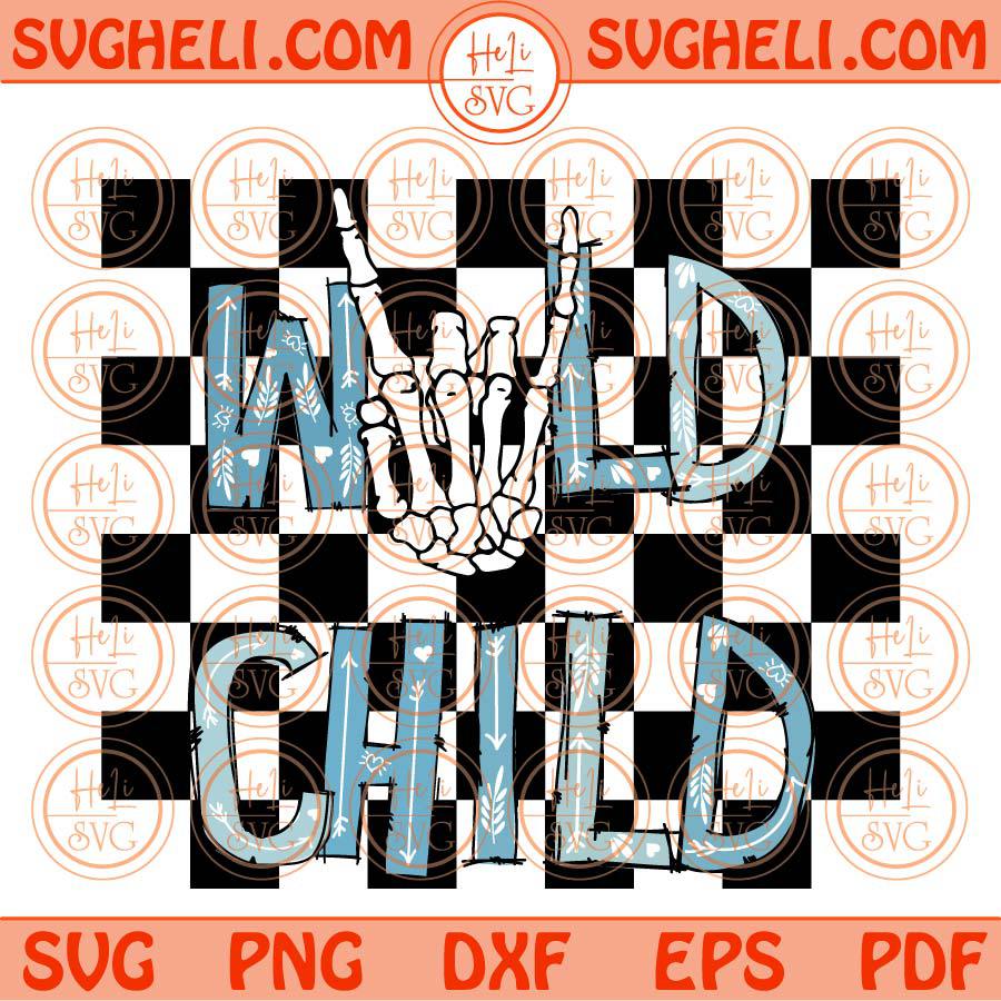 Wild Child Checkered Svg Retro Wild Child Svg Toddler Svg For Boy Svg