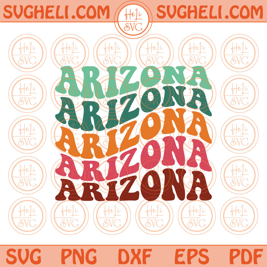 Arizona State Svg Love Arizona Png Wavy Stacked Arizona Svg