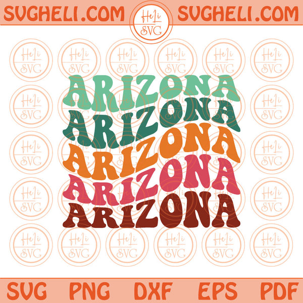 Arizona State Svg Love Arizona Png Wavy Stacked Arizona Svg