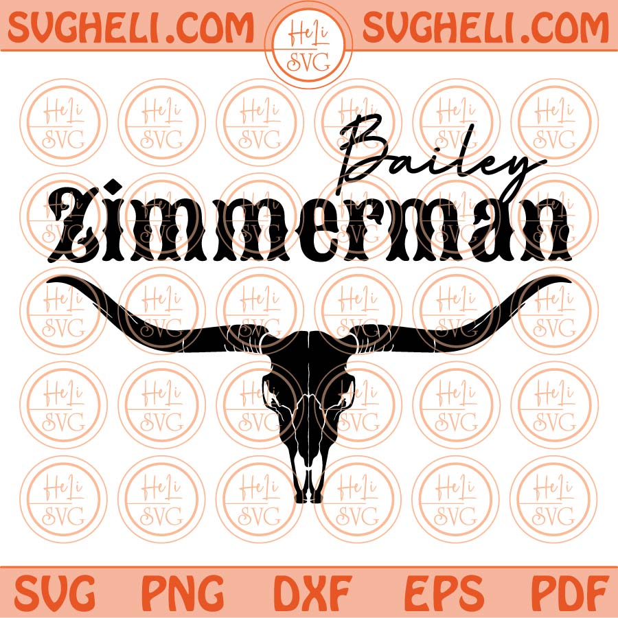 Bailey Zimmerman Svg Country Music Svg Western Svg Bull Skull Png
