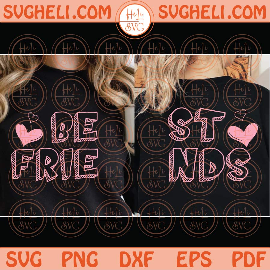 Best Friends Svg Retro Heart Best Friends Matching Svg Friendship Svg