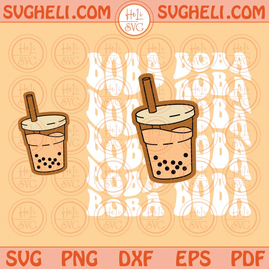 Boba Svg Bubble Tea Svg Retro Boba Tee Svg Groovy Milk Tea Svg Png