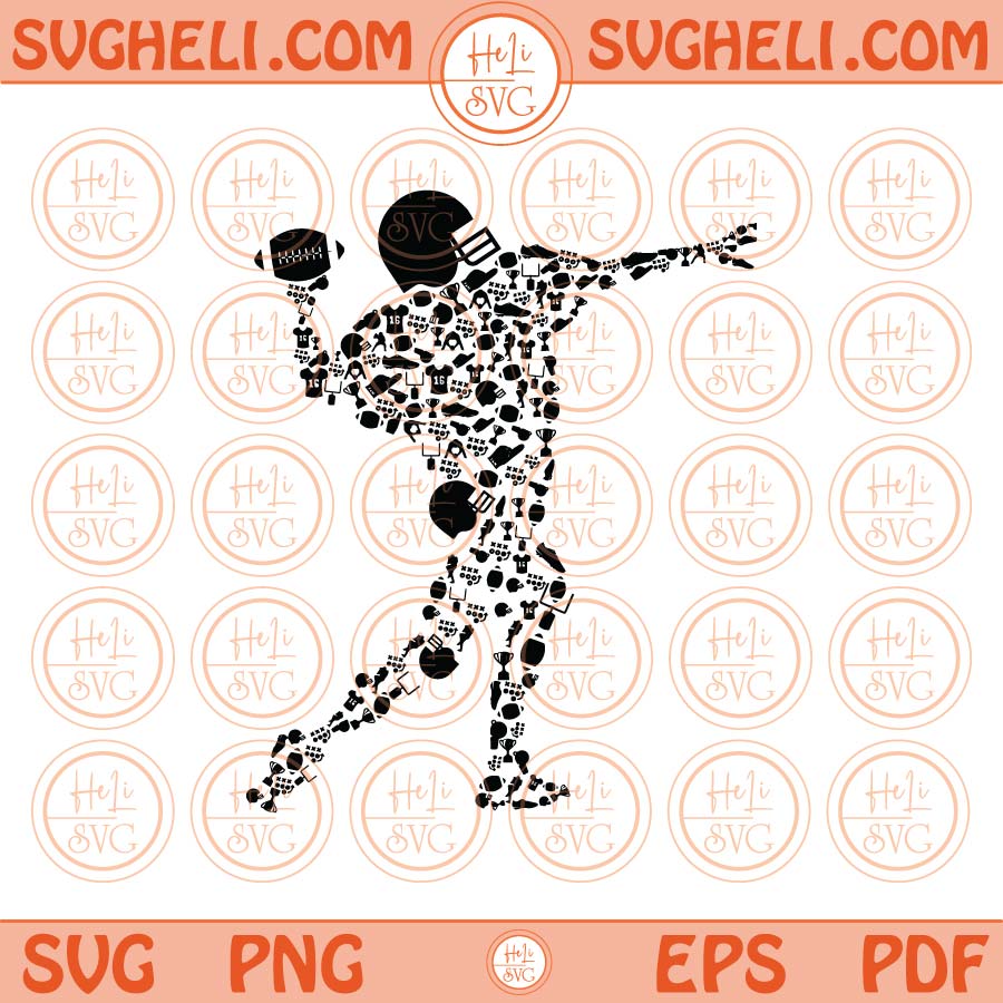 Football Player Silhouette Svg Png Rugby Player Dxf Cutting Files Png