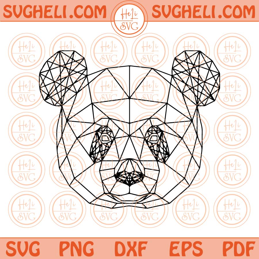 Geometric Panda Svg Panda Head Drawing Svg Panda Lover Svg Png
