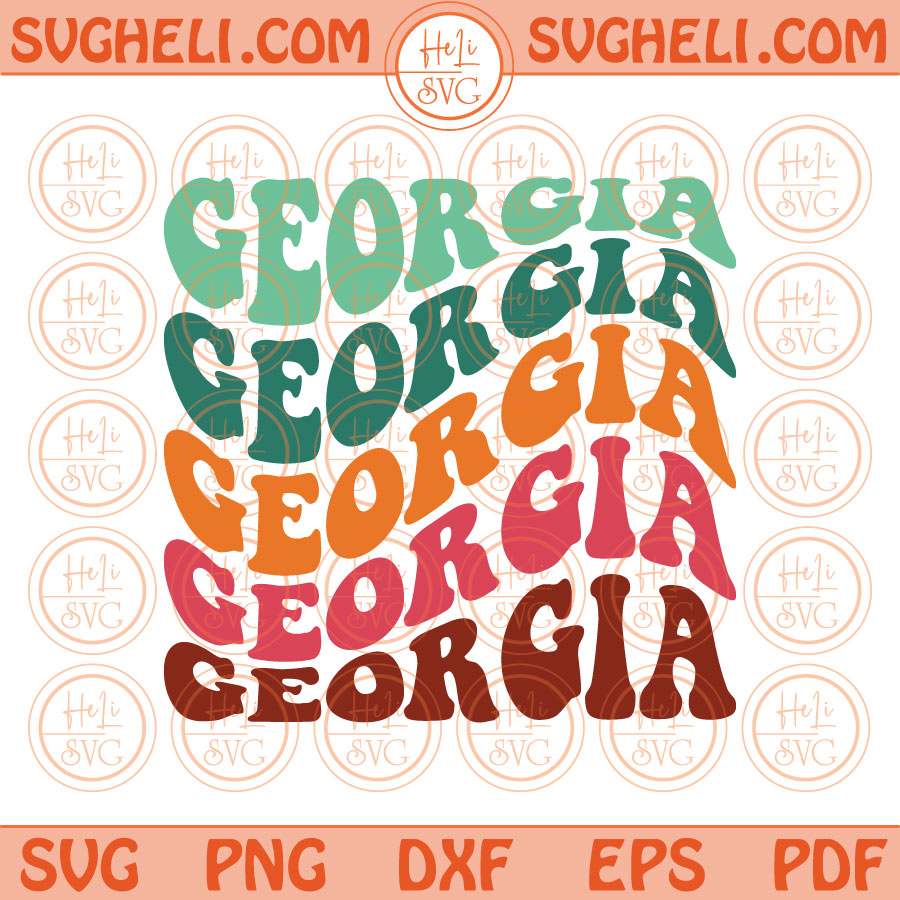 Georgia State Svg Love Georgia Png Wavy Stacked Georgia Svg Png