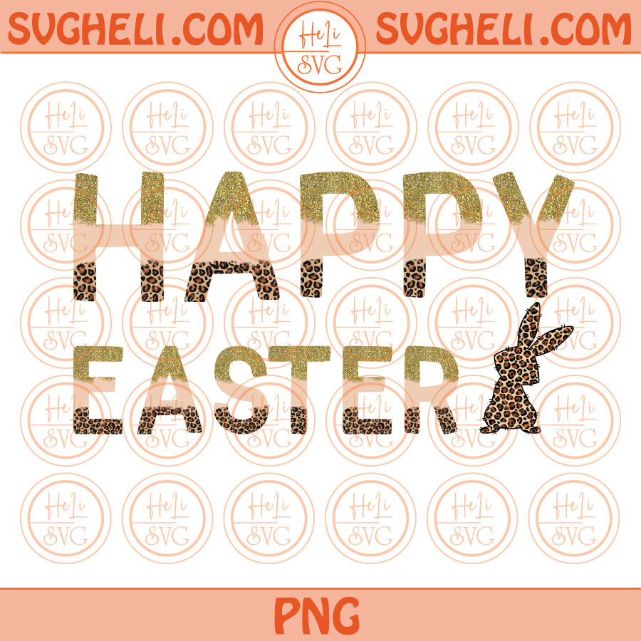 Happy Easter Bunny Png Sublimation Leopard Twinkle Happy Easter Png