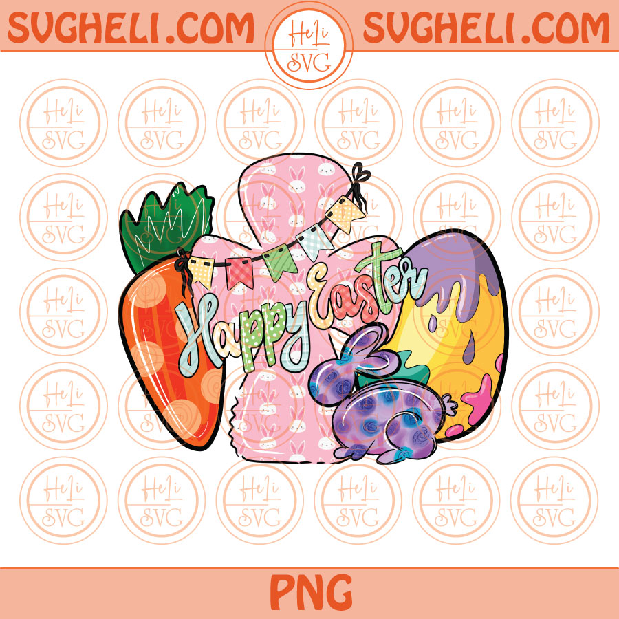 Happy Easter Carrot Jesus Cross Egg Png Sublimation Easter Bunny Png