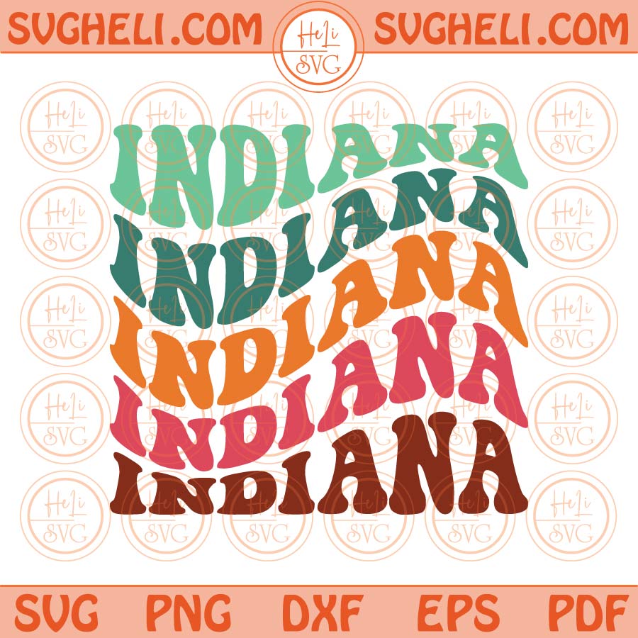 Indiana State Svg Love Indiana Png Wavy Stacked Indiana Svg Png