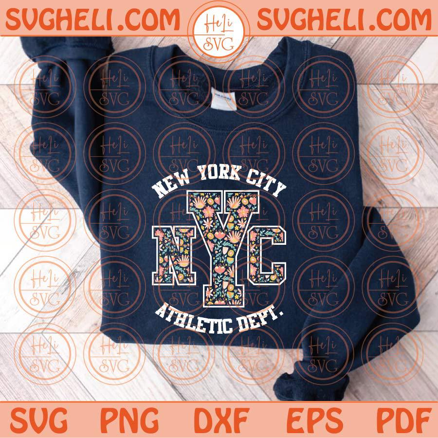 New York City Athletic Dept Svg Retro Groovy Flower NYC Svg Png