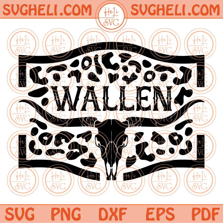 Wallen Bull skull Svg Leopard Skull Wallen Svg Country Svg Western