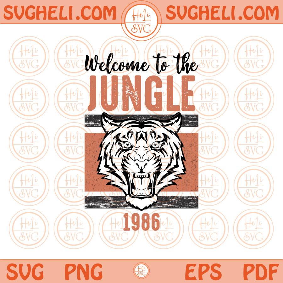 Welcome to the Jungle Svg White Bengal 1968 Vintage Style Svg Png